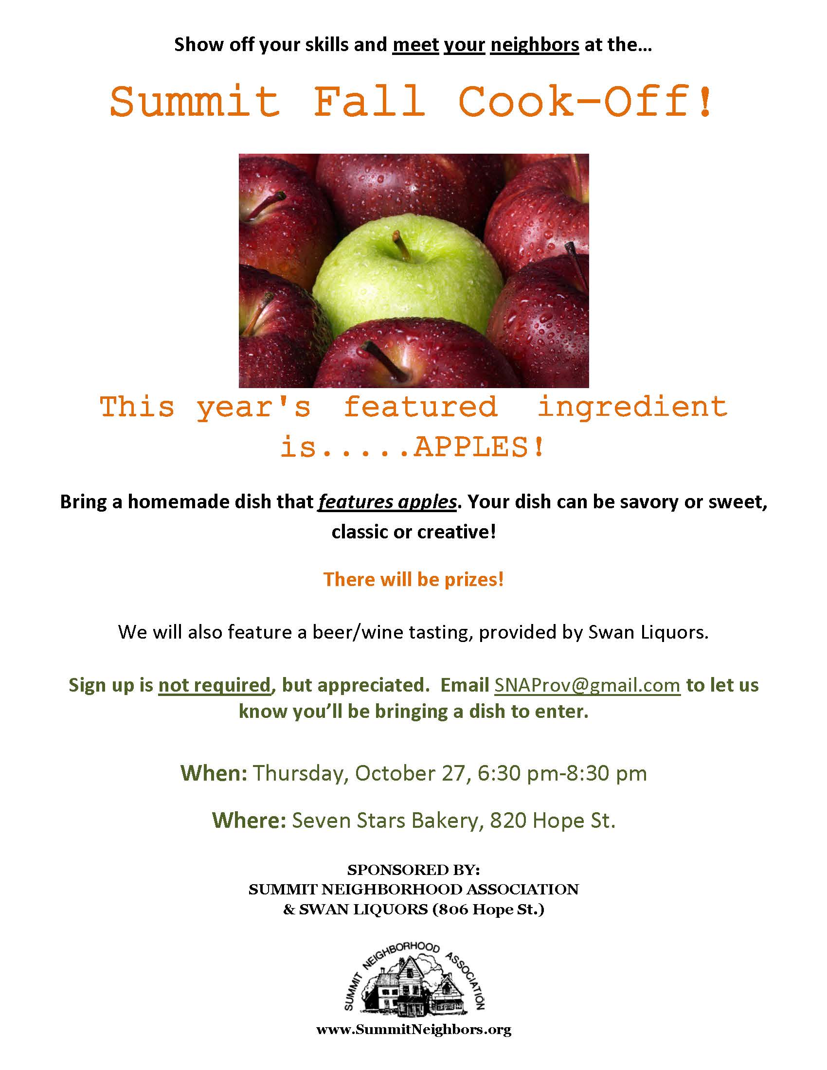 Join your neighbors at the Summit Fall Cook-Off! – Summit Neighborhood ...